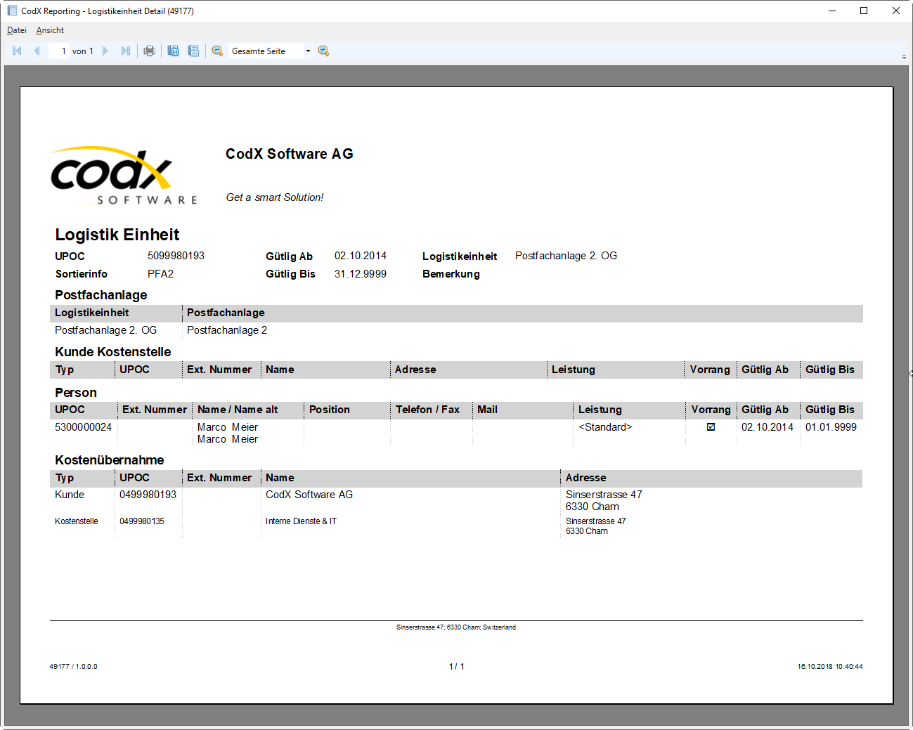 Index Reports CodX PostOffice