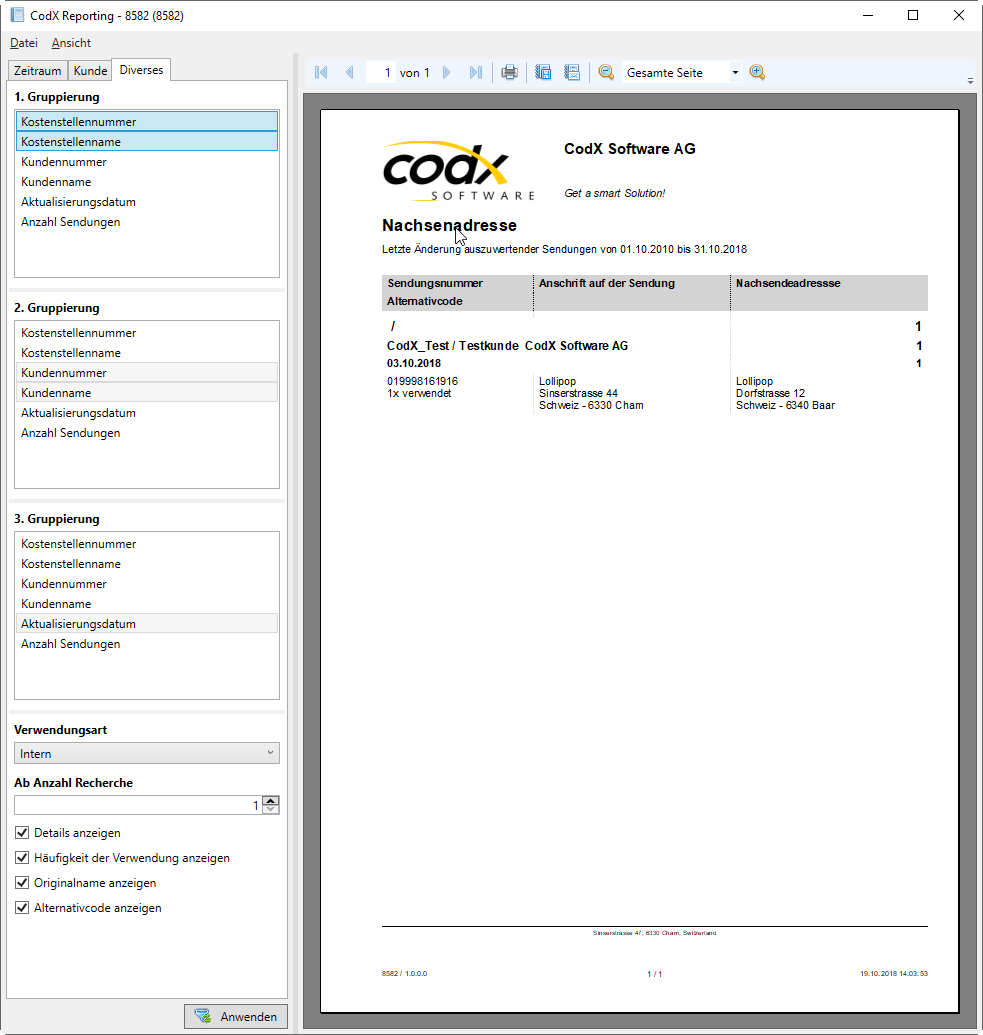 Index Reports CodX PostOffice