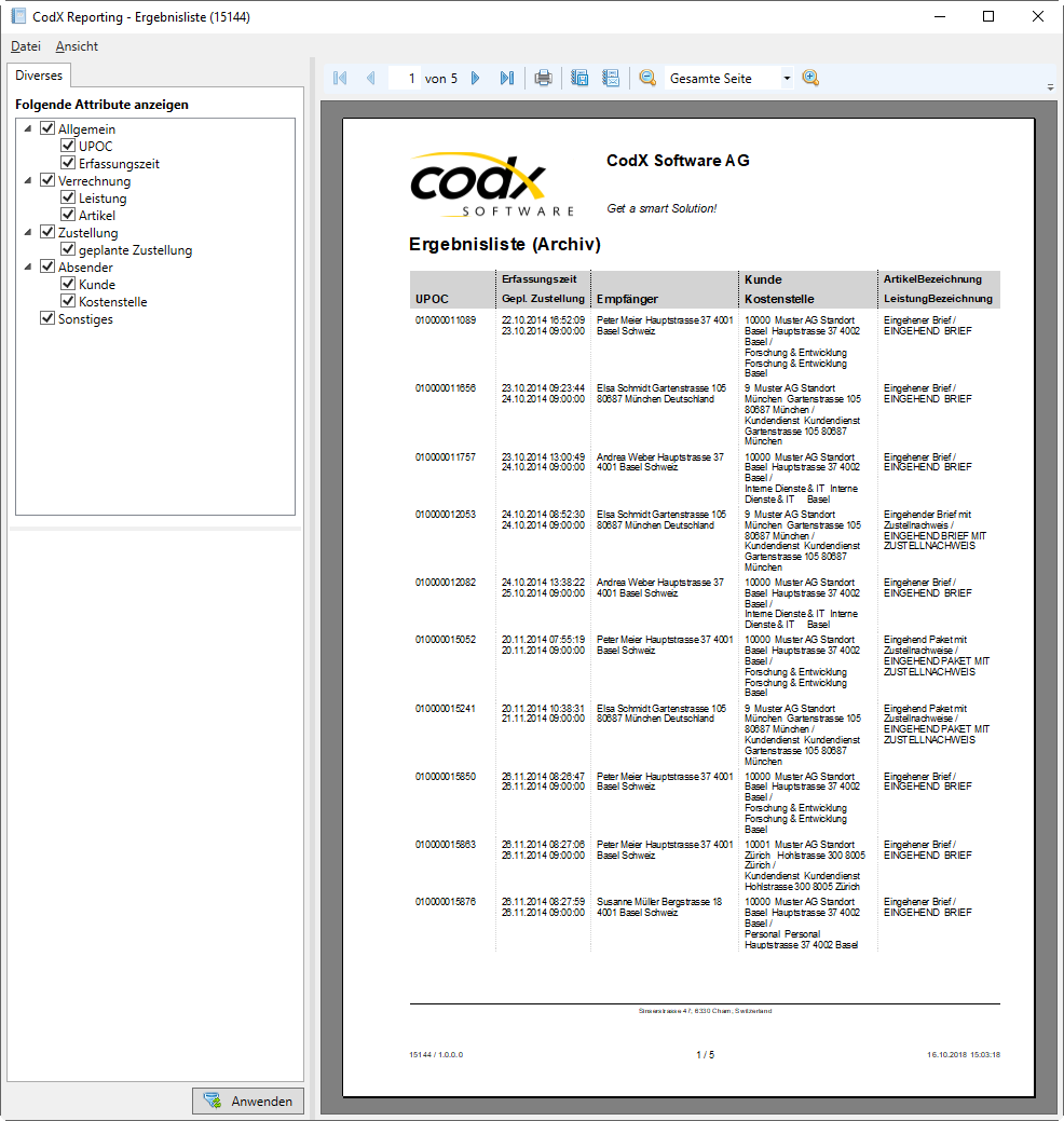 Index Reports CodX PostOffice