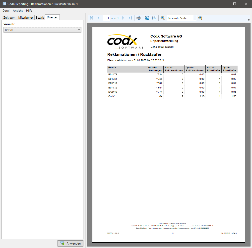 Index Reports CodX PostOffice