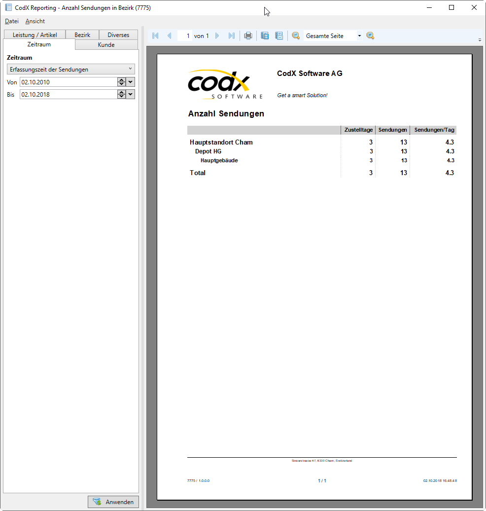 Index Reports CodX PostOffice