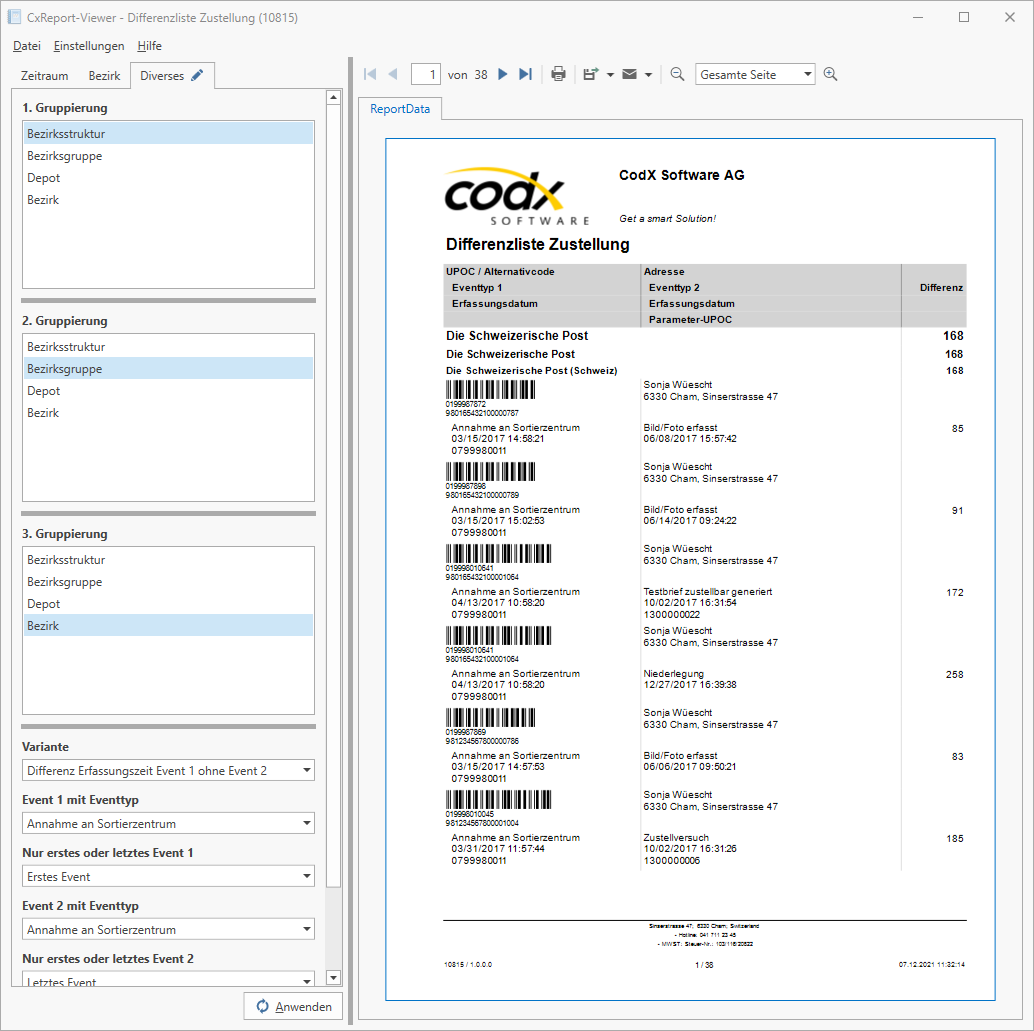 Index Reports CodX PostOffice