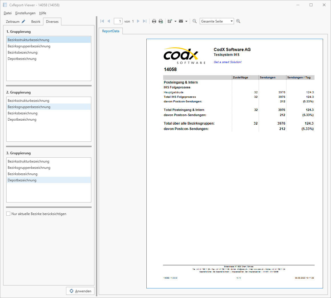 Index Reports CodX PostOffice