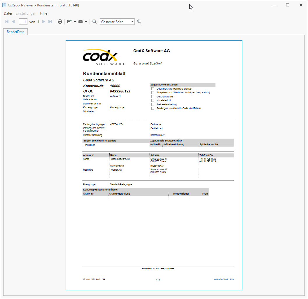 Index Reports CodX PostOffice