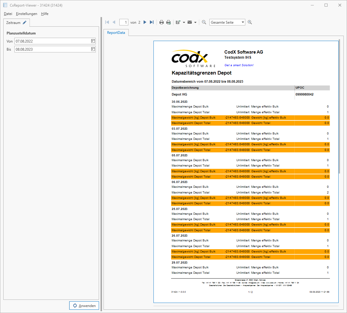 Index Reports CodX PostOffice
