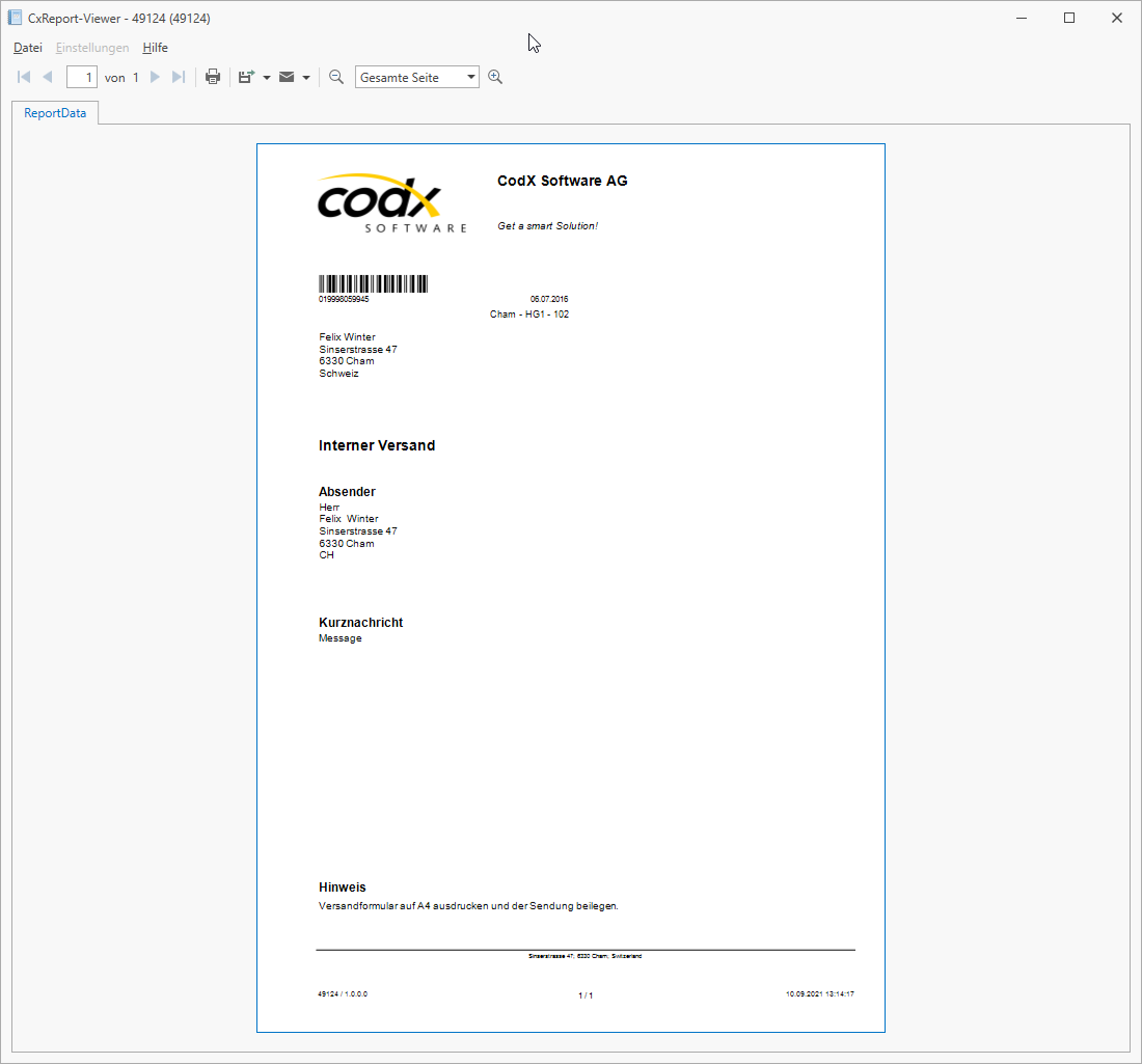 Index Reports CodX PostOffice