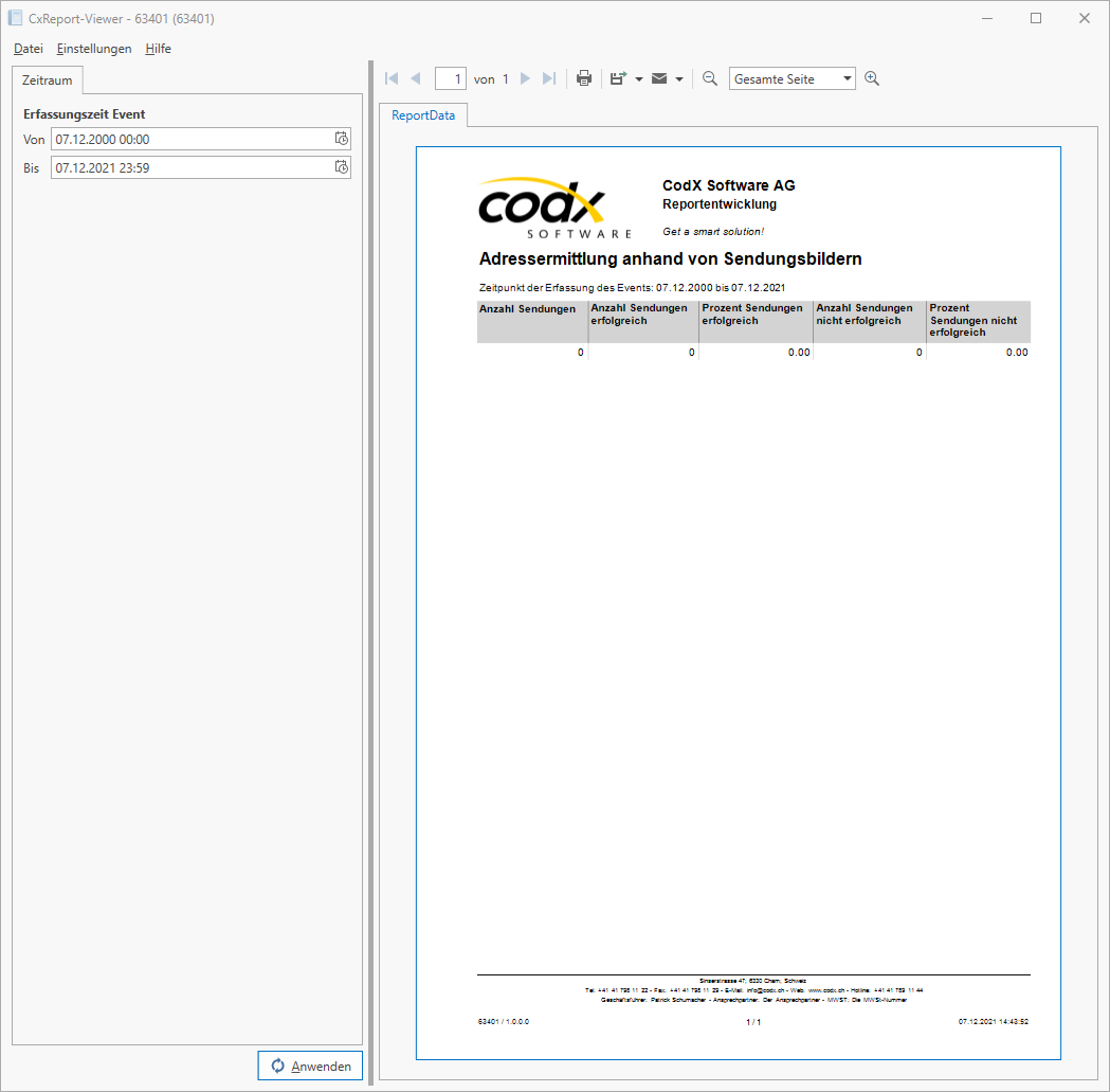 Index Reports CodX PostOffice