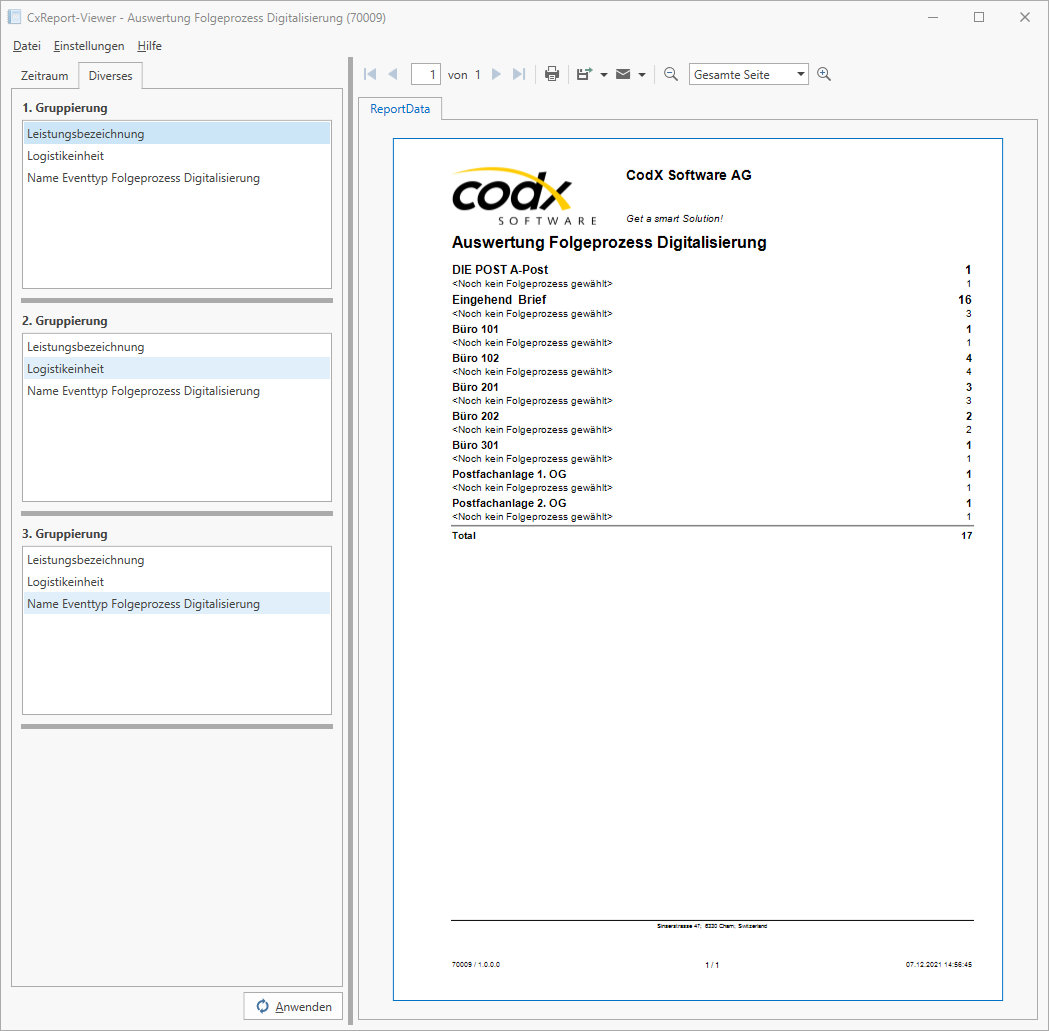 Index Reports CodX PostOffice